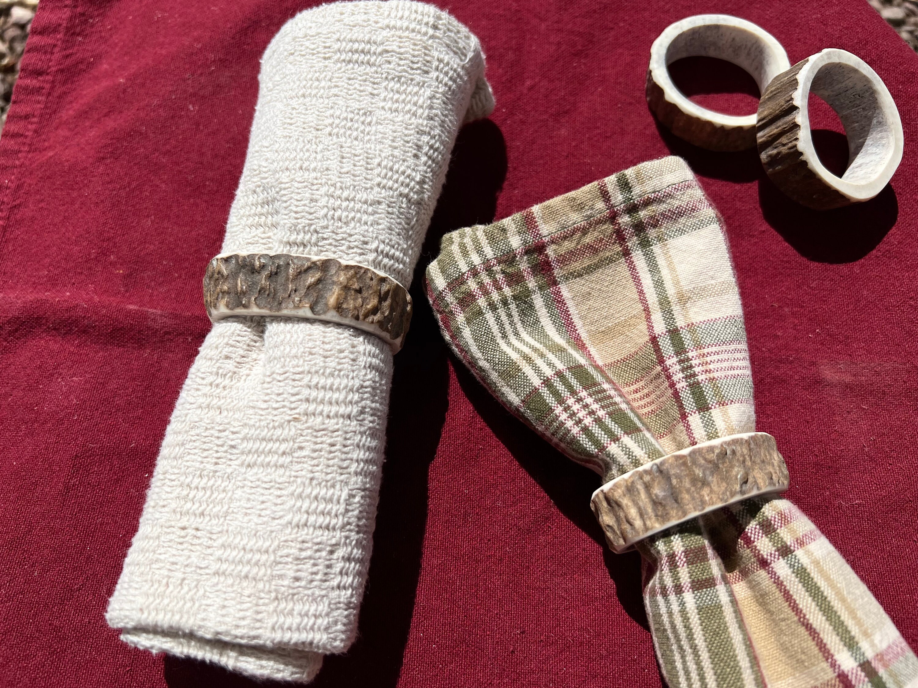 Rustic Elk Antler Napkin Rings, Set of 2 - Etsy