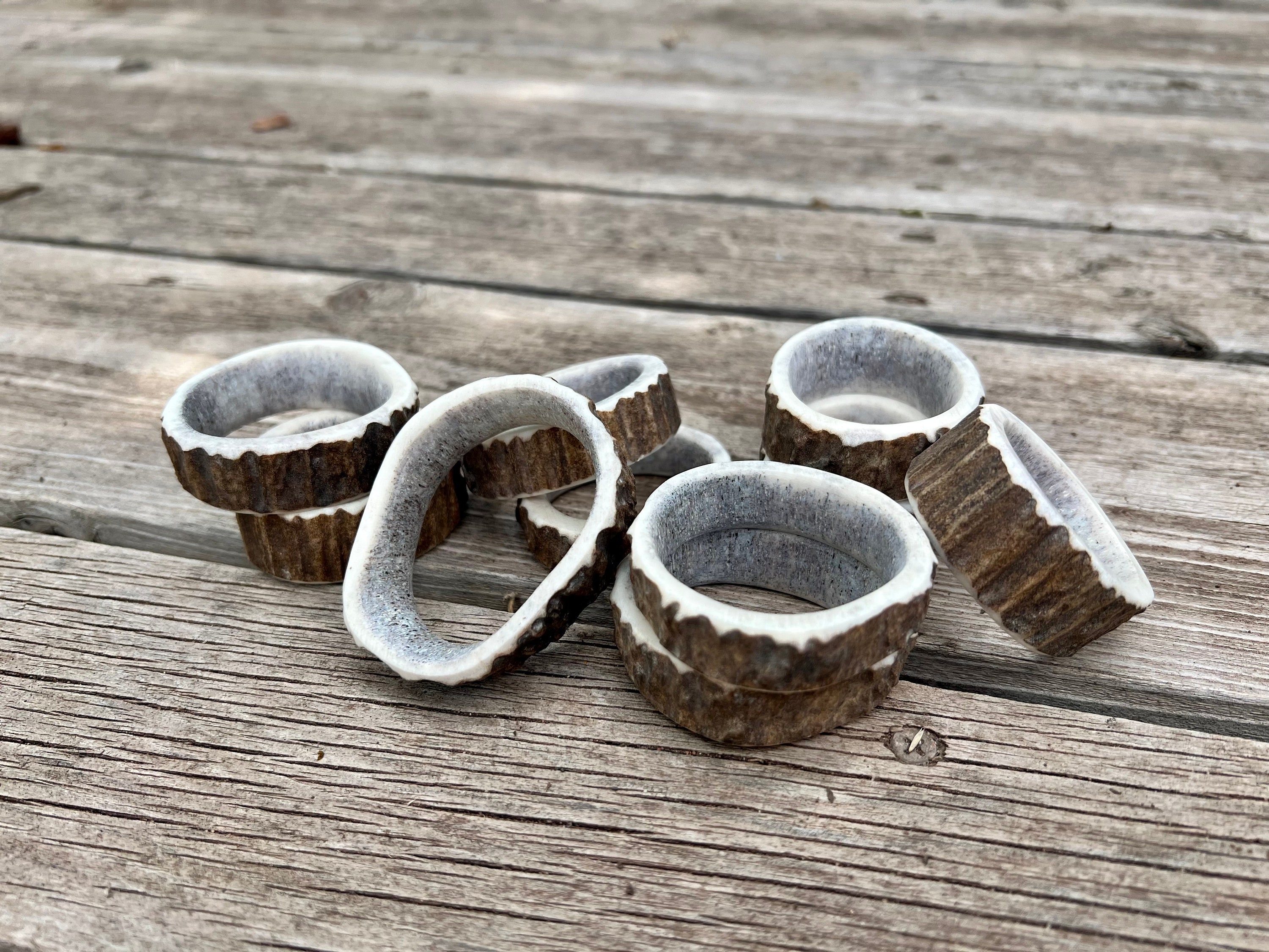 Rustic Elk Antler Napkin Rings, Set of 2 - Etsy