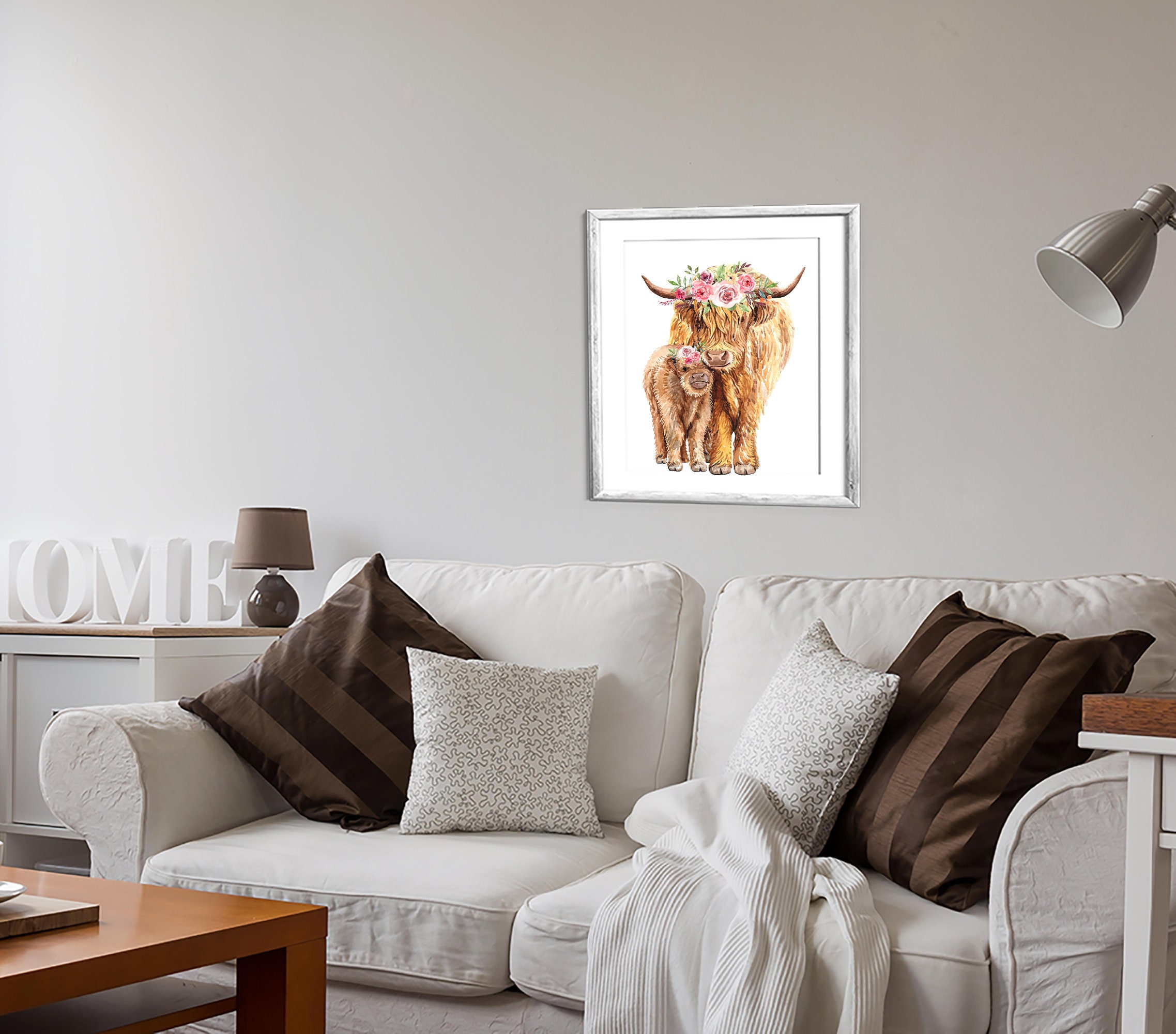 Highland Cow Nursery Wall Art Mom and Baby Cow Nursery Print | Etsy