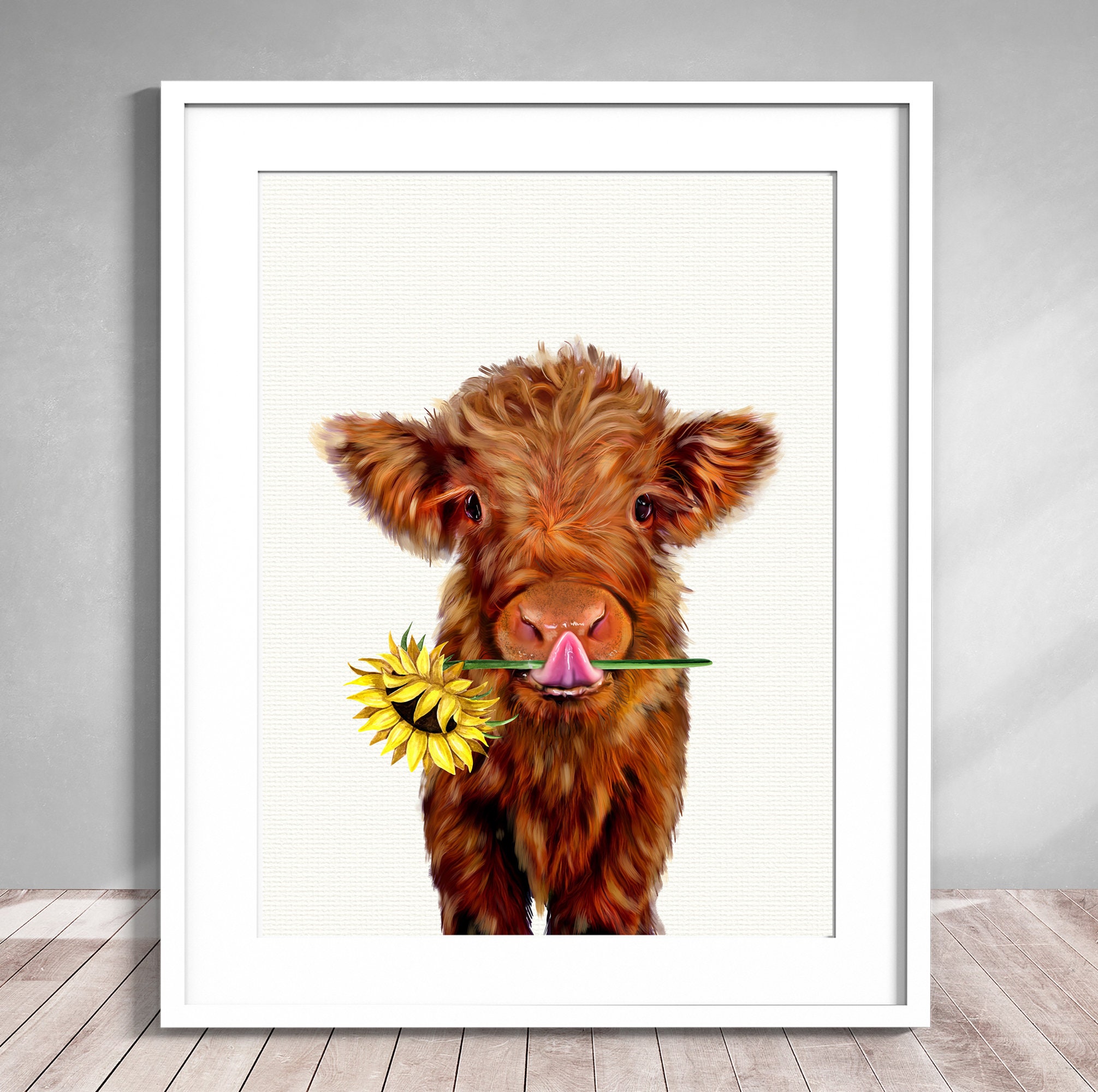 Highland Calf Print Scottish Cow Prints Baby Cow Art Print - Etsy Israel