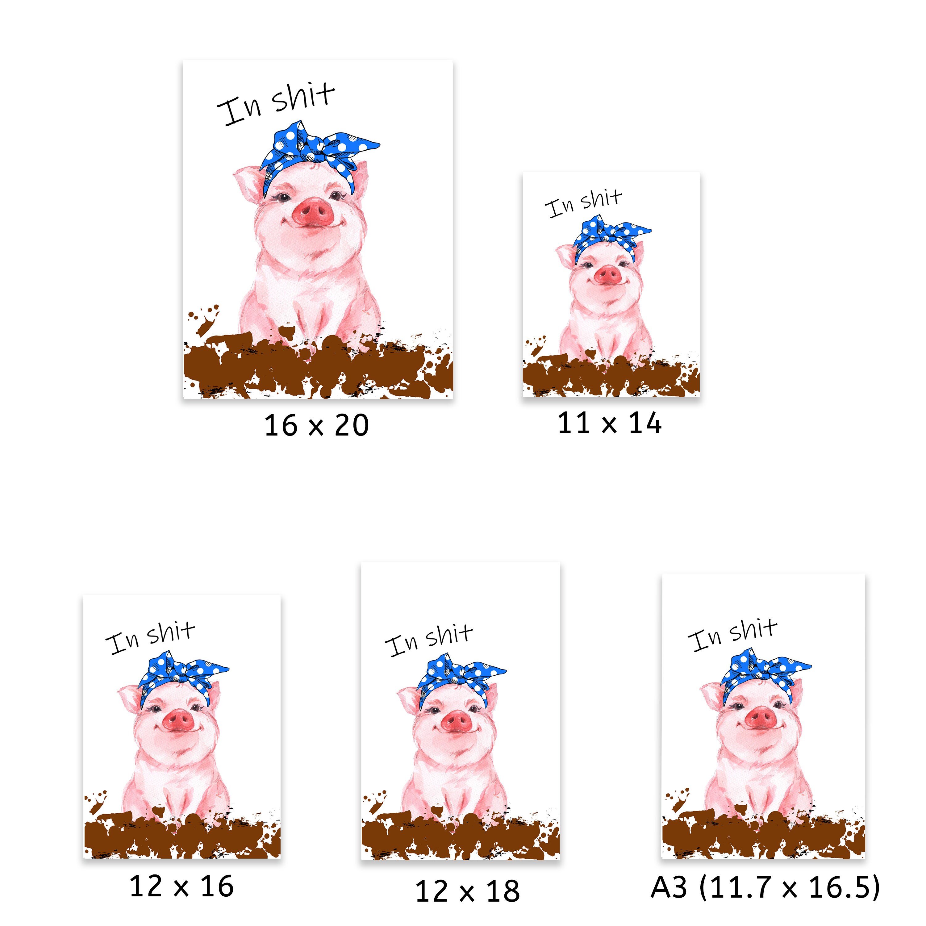 Pig Art Download, Pig Art Print, Printable Pig Decor, 2 Pig Prints ...