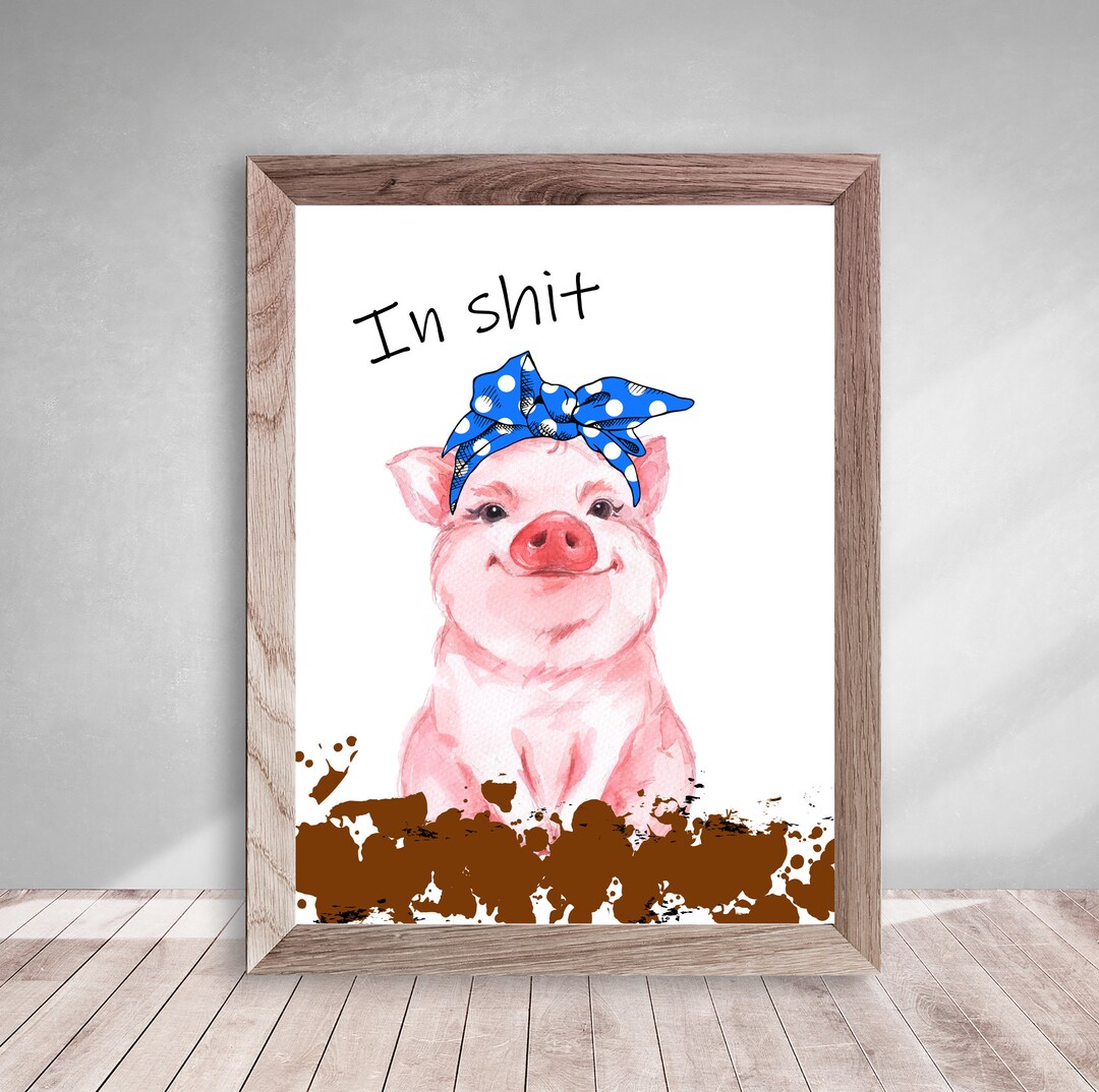 Pig Art Download Pig Art Print Printable Pig Decor - Etsy