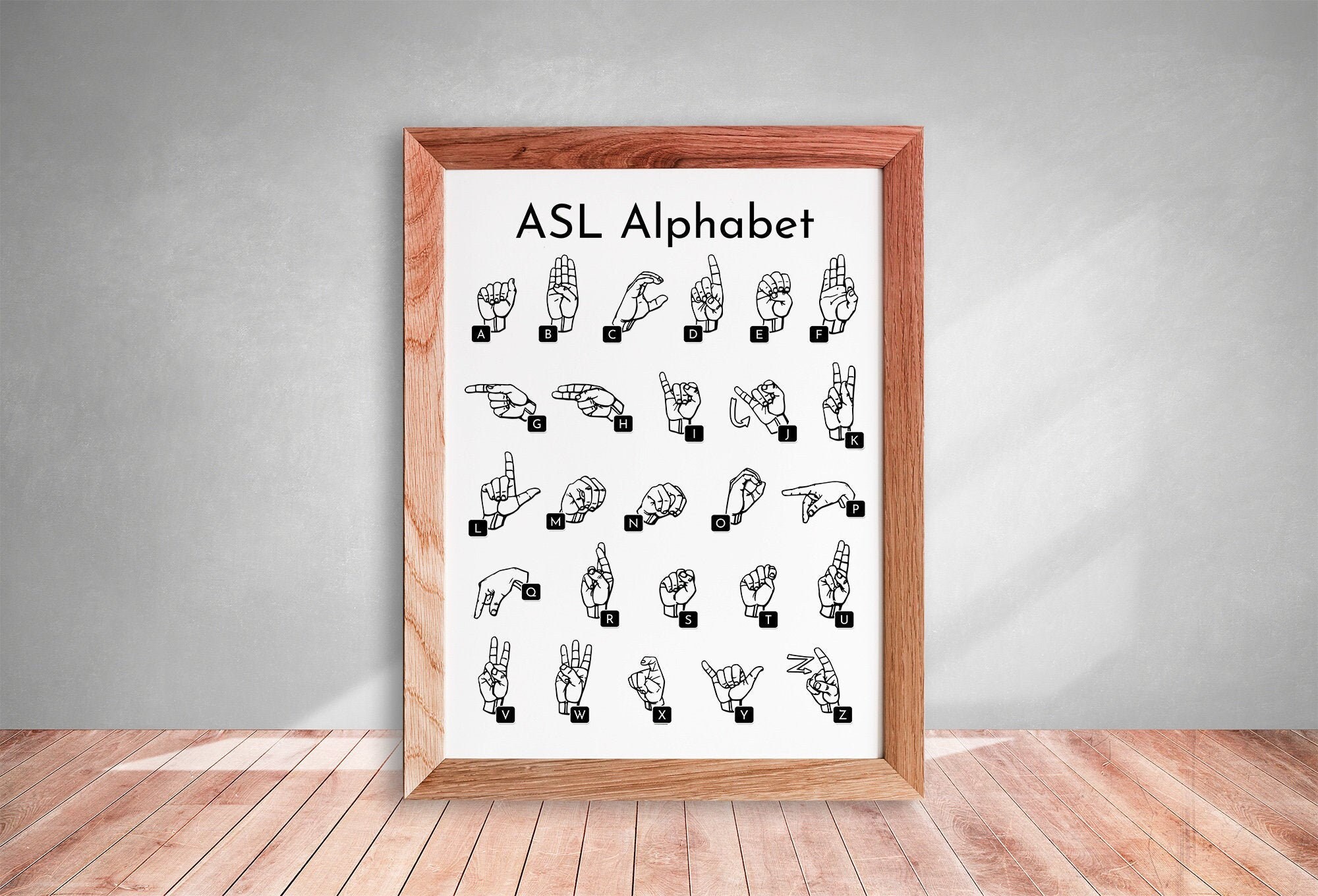 American Sign Language Poster, PRINTABLE ASL Poster, American Sign ...