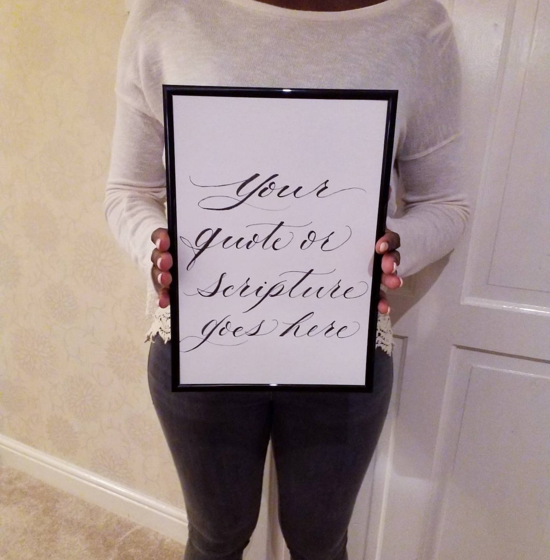 Op maat gemaakte kalligrafie quote Hand geschreven inkt en penpunt A4 ...