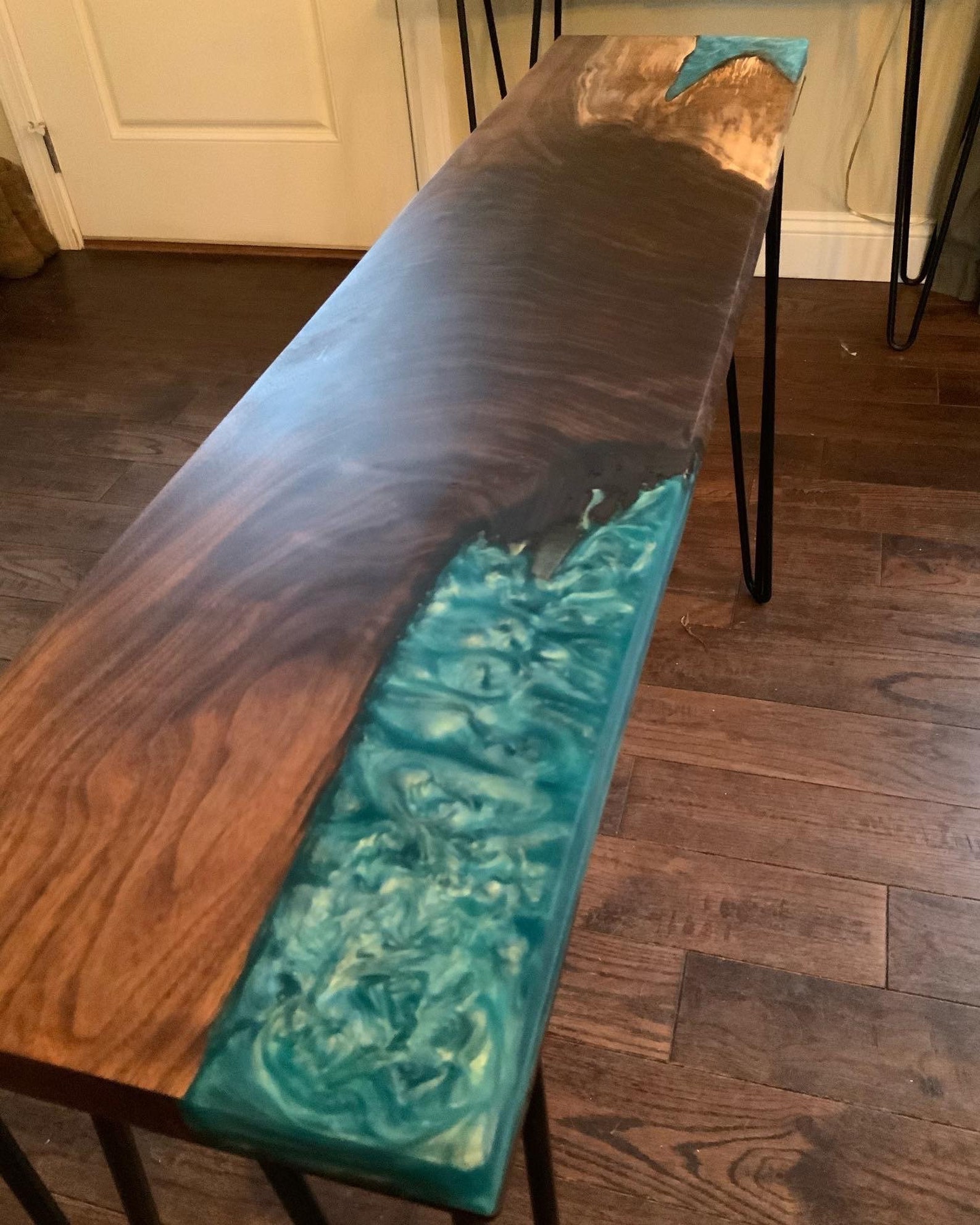 Custom Live Edge Resin Entry Table Custom Multiple Wood and - Etsy