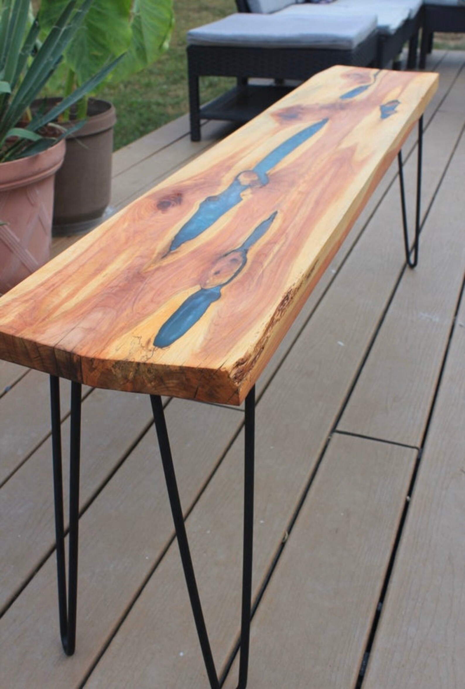 Custom Live Edge Resin Entry Table Custom Multiple Wood and - Etsy