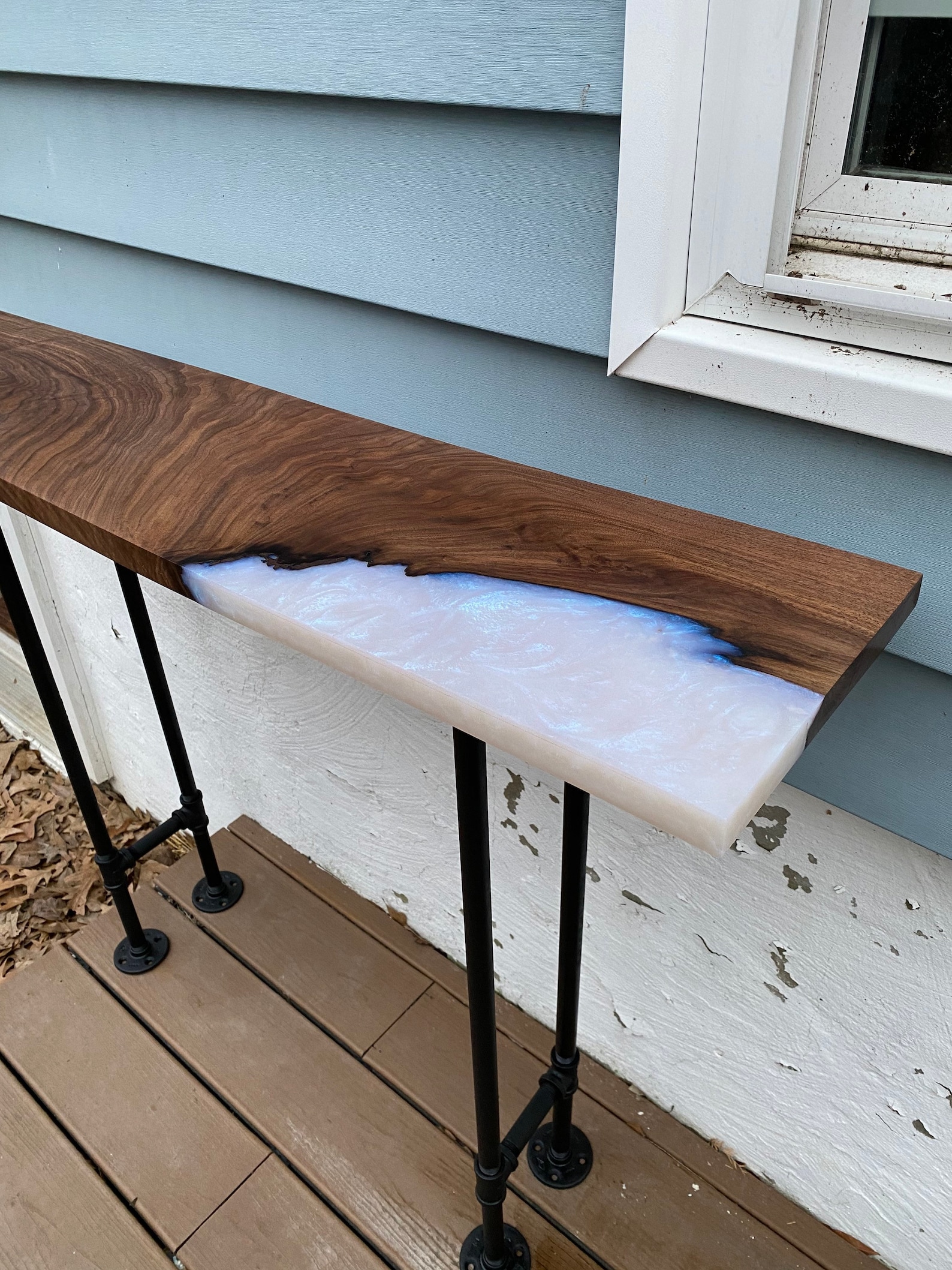 Custom Live Edge Resin Entry Table Custom Multiple Wood and - Etsy