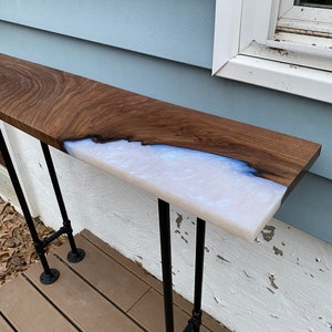 Custom Live Edge Resin Entry Table Custom Multiple Wood and Resin Color ...