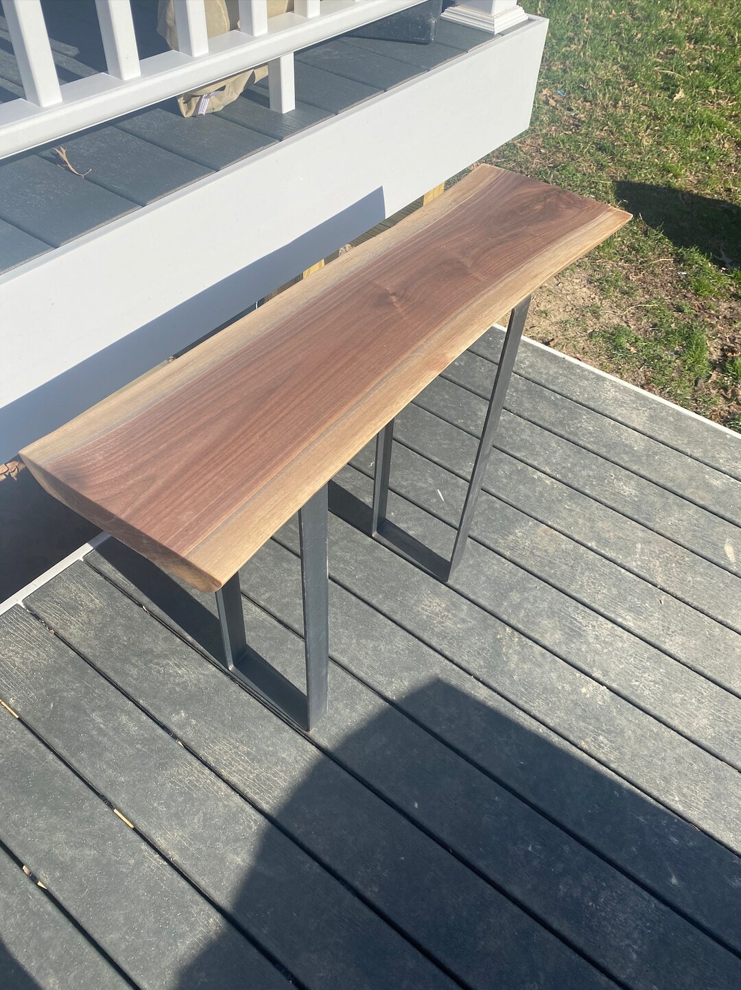 Live Edge Black Walnut Entryway Table - Etsy