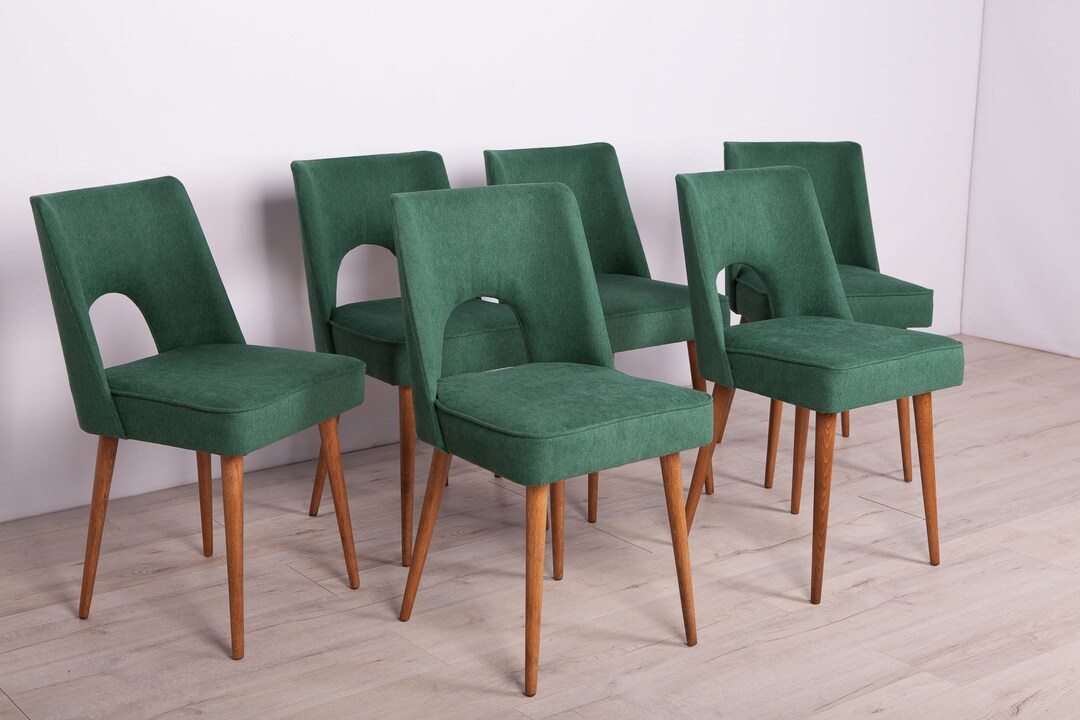 Polish Shell Chairs From Bydgoszcz Furniture Factory, 1960s, Set of 6 ...