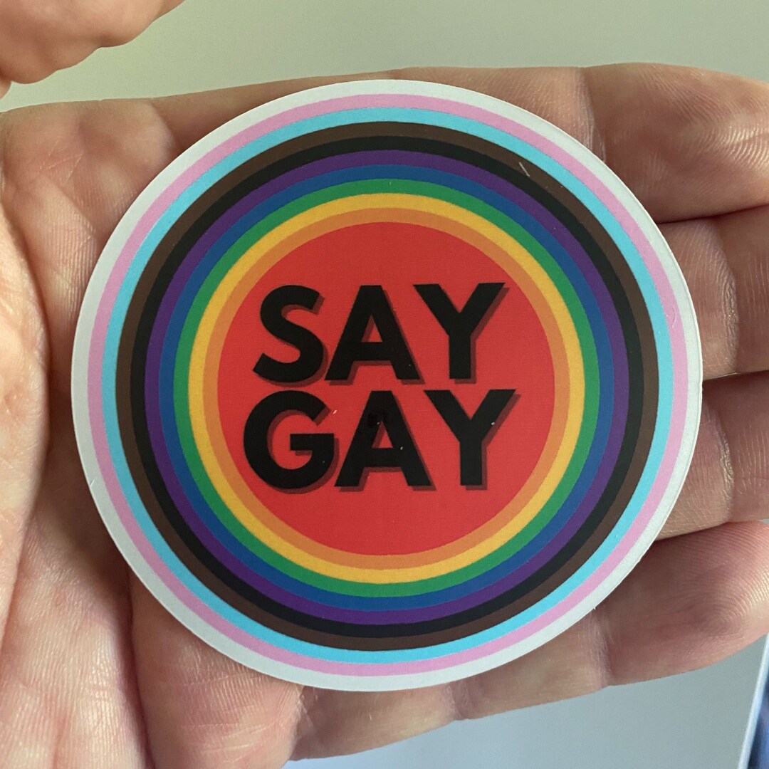 Say Gay Vinyl Sticker, 3"x3" Gay Rainbow Flag Sticker, Gay Pride ...