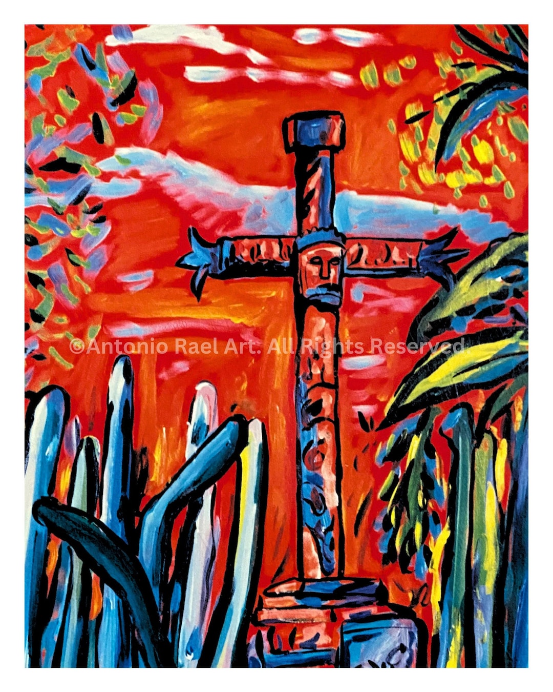 Cross Signed Print, 10"x8" Signed Original Archival Print, La Cruz ...