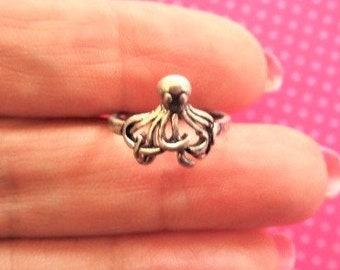 Silver Octopus Ring - Etsy