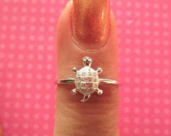 One Size Fits All Sterling Silver Polished Finish Sea Turtle Toe Ring ...