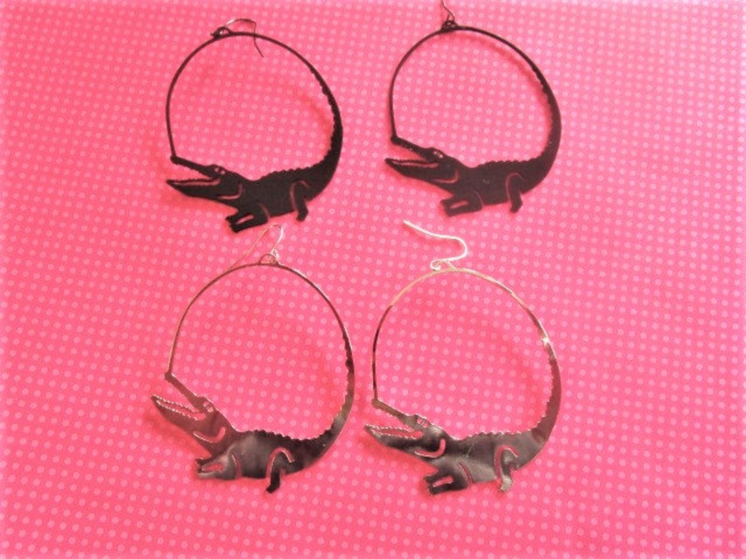 Alligator Big Hoop Earrings - Etsy