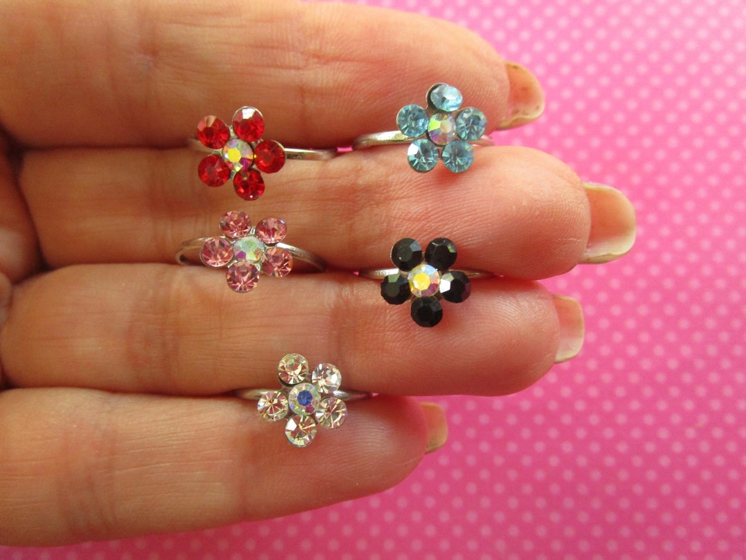Crystal Flower Toe Rings - Etsy