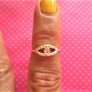 Evil Eye Rose Gold Crystal Sterling Silver Toe Ring - Etsy