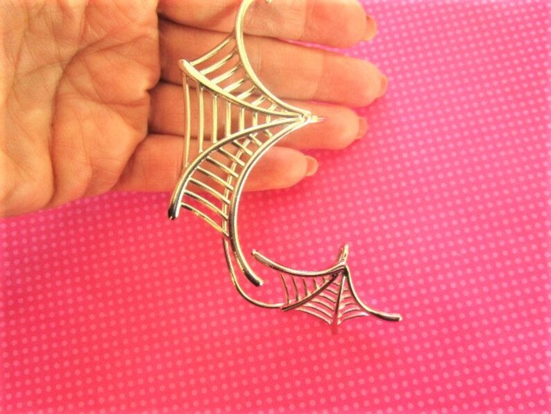 Spider Web Silver Ear Cuff Climber - Etsy