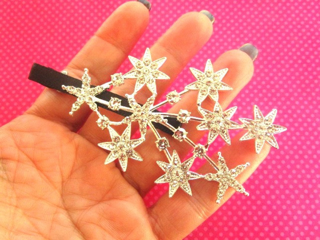 Starburst Crystal Cluster Large Hair Clip - Etsy