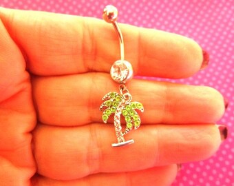 Palm Tree Belly Button Ring, Body Jewelry Piercing - Etsy