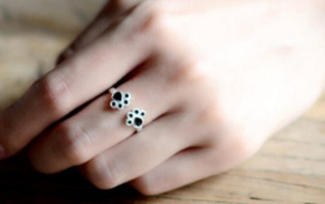 Paw Print Toe Rings | Etsy