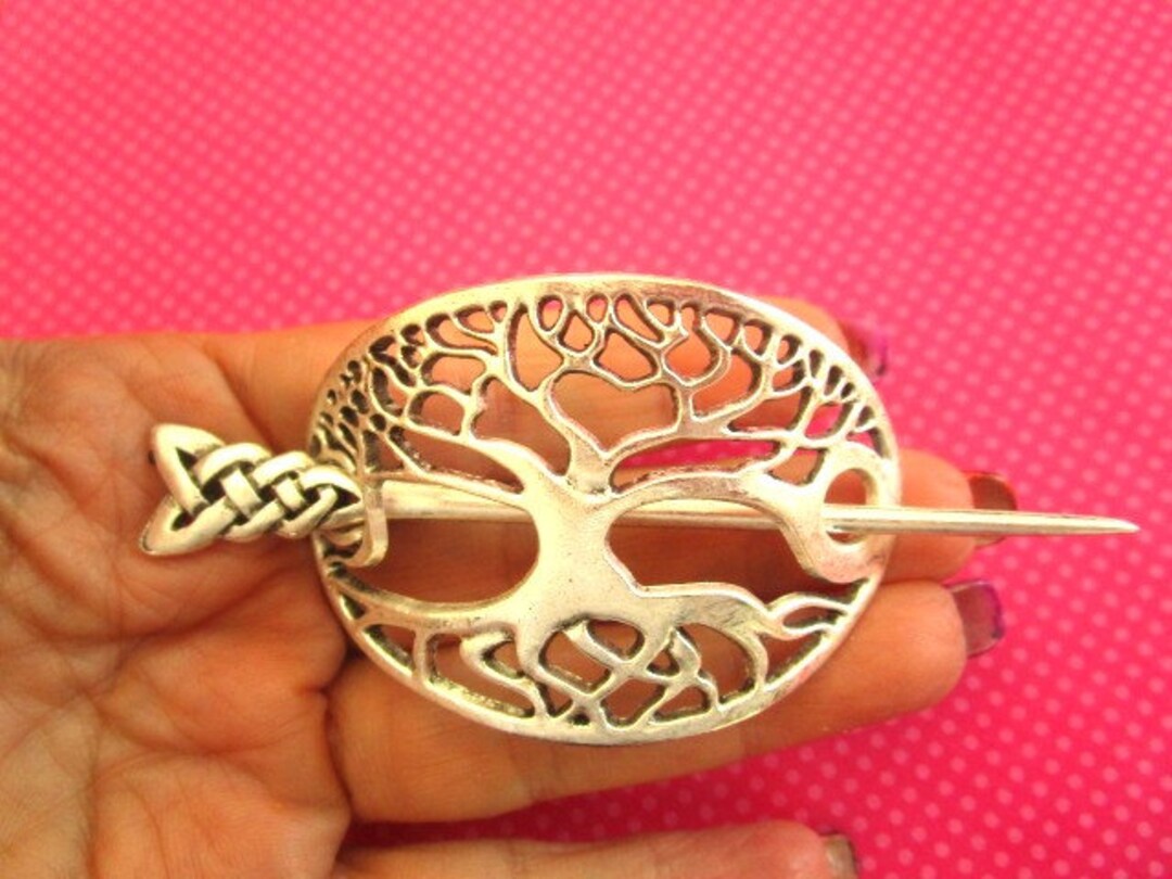 Tree of Life Silver Braid Hair Stick - Etsy