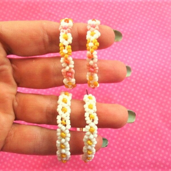Daisy Beaded Earrings - Etsy