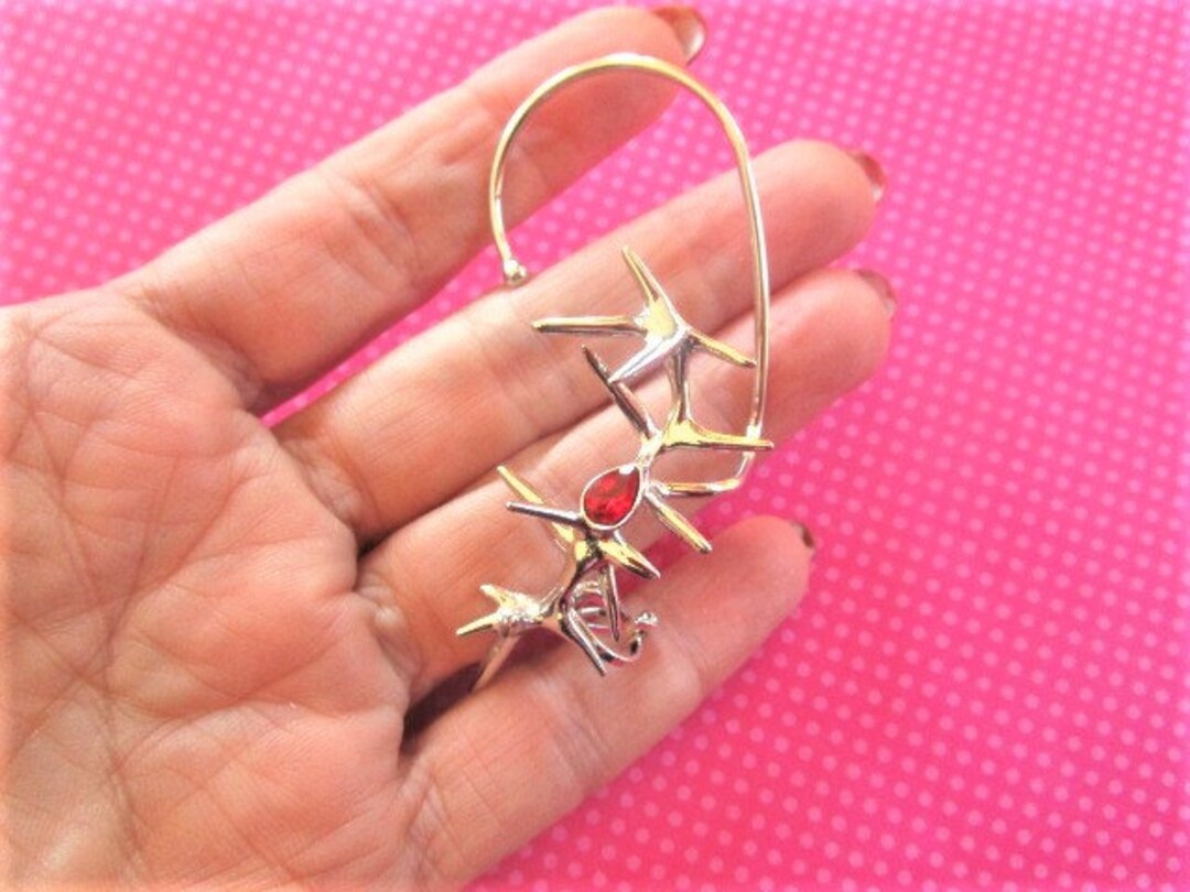 Spike Thorn Red Crystal Ear Cuff Climber - Etsy