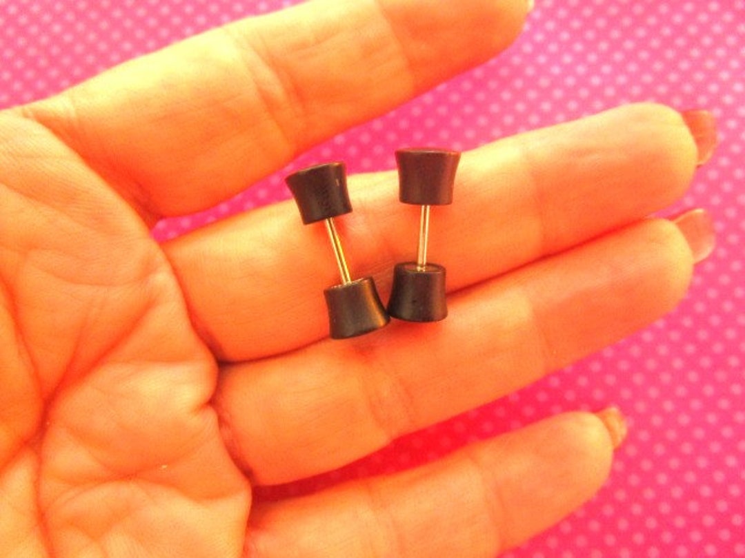 Brown Flat Dome Barbell Fake Plugs - Etsy