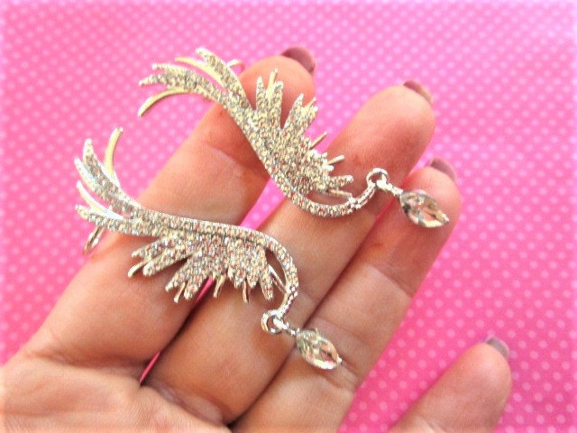 Angel Wing Crystal Ear Climbers - Etsy