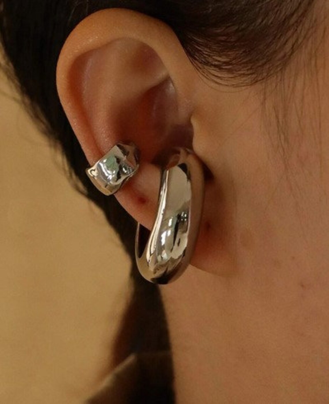 Thick Bar Ear Silver Cuffs - Etsy
