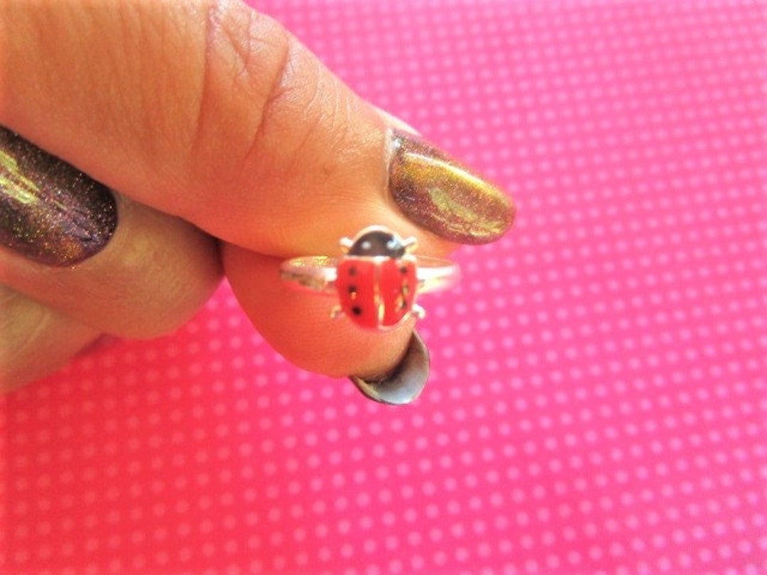 Ladybug Sterling Silver Toe Rings - Etsy