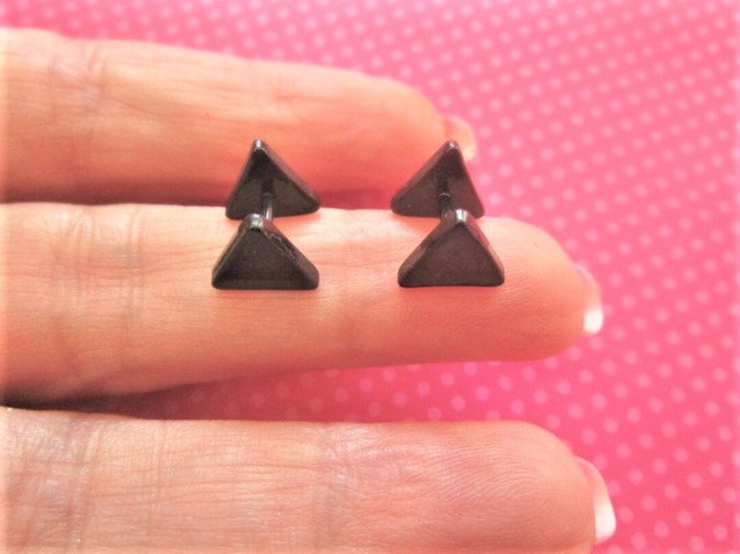 Triangle White Black Fake Plugs - Etsy