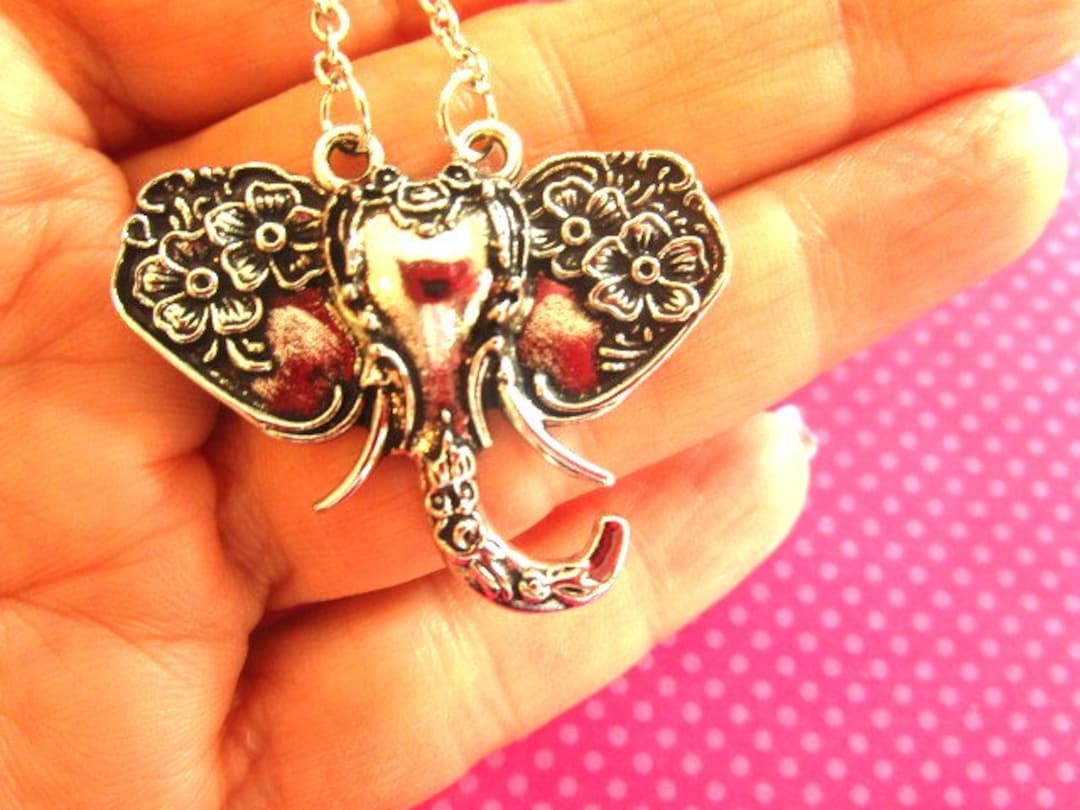 Vintage Elephant Flower Silver Spoon Necklace - Etsy