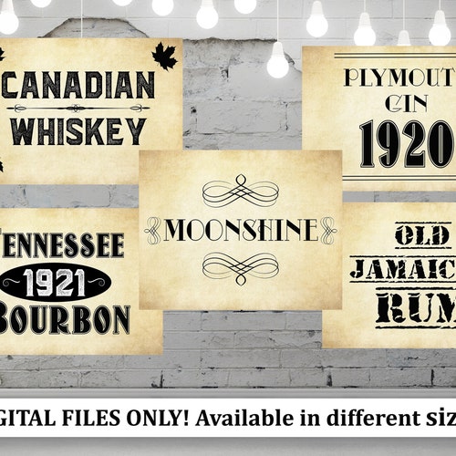 5 Bootlegger Prohibition Labels Speakeasy Labels Gatsby | Etsy