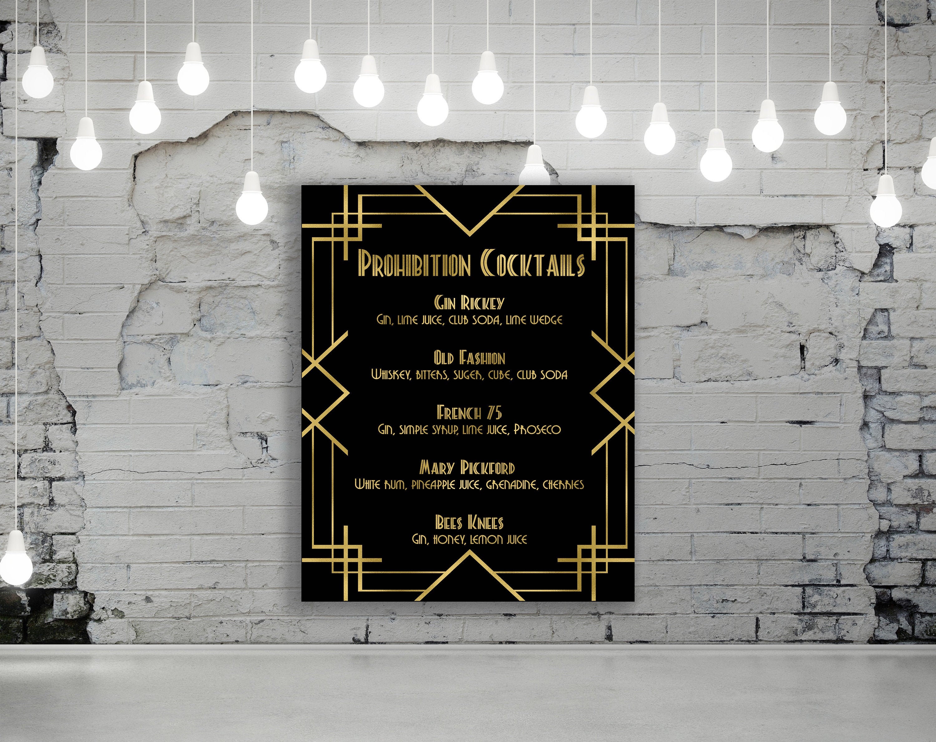 Gatsby Cocktail Menu, Gatsby Bar Menu, Drink Menu, Prohibition Drink ...
