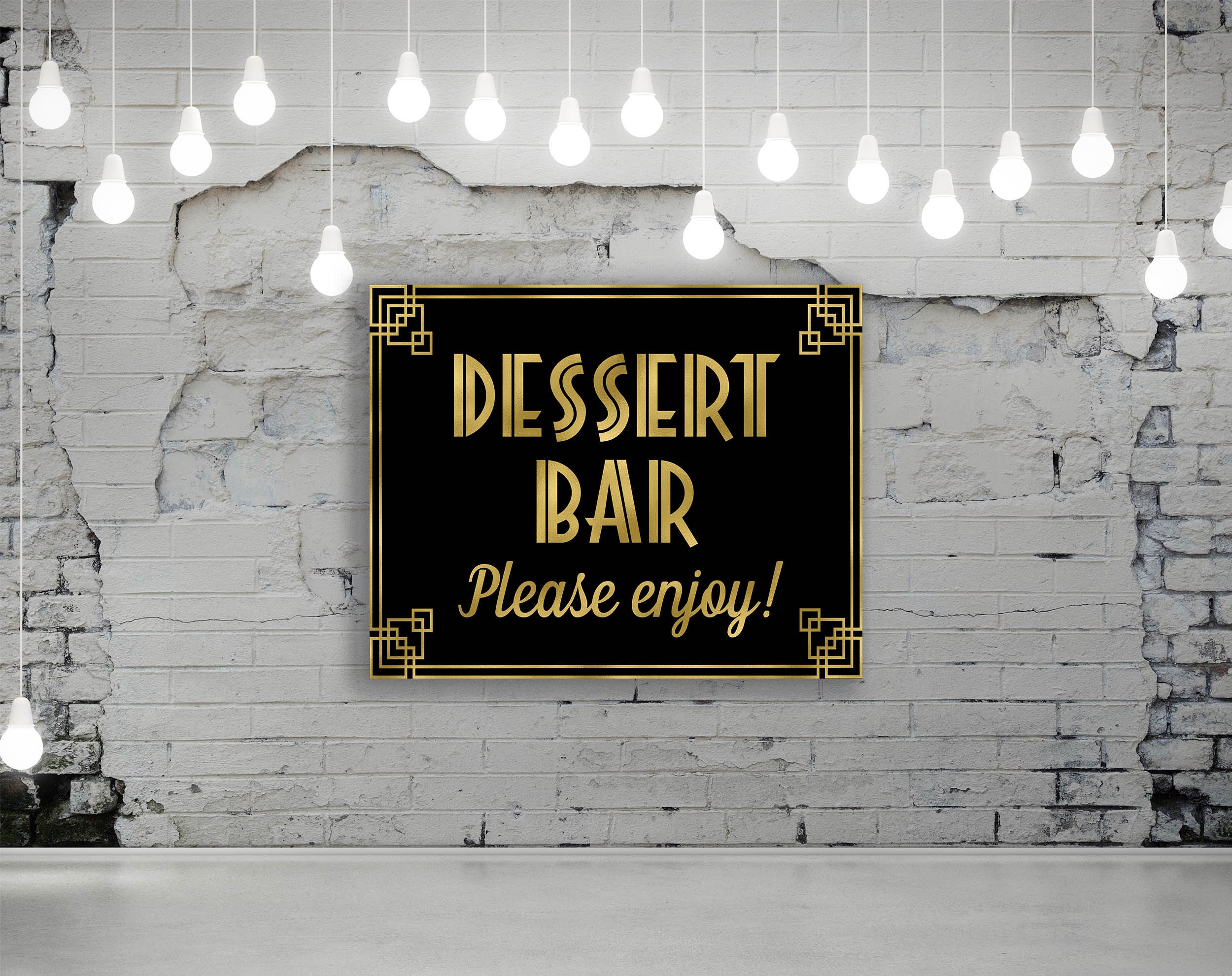 Dessert Bar Sign, Gatsby Decorations, Roaring 20s Signs, Bar Party Sign ...