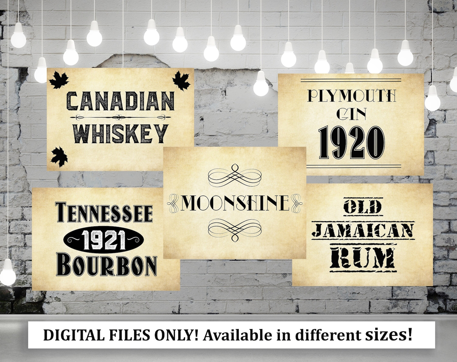 5 Bootlegger Prohibition Labels, Speakeasy Labels, Gatsby Party Props ...