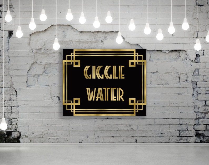 Gatsby Sign Giggle Water Decoration Great Gatsby Party Signs - Etsy