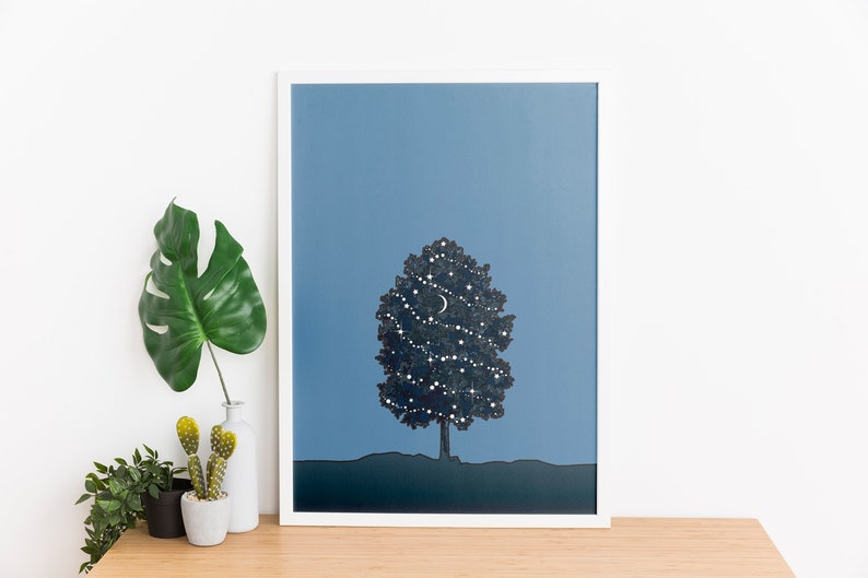 Le 16 September,rene Magritte,printable Art,tree With Cresent Moon ...