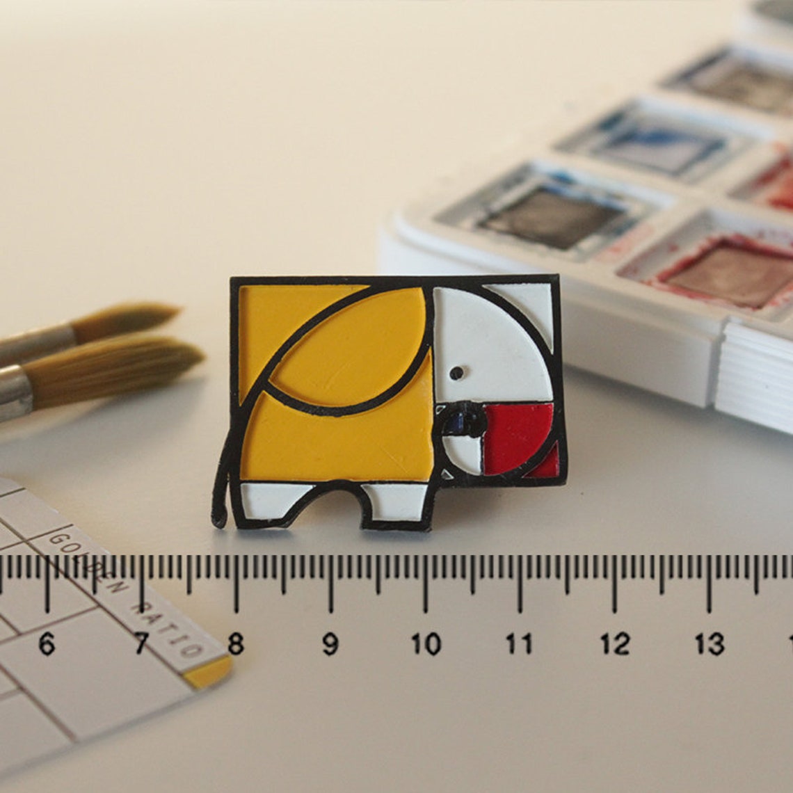 Golden Ratio-piet Mondrian-fibonacci-elephant-art 3d Print Pin-artist ...