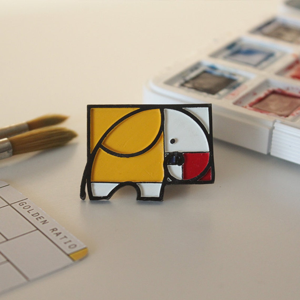 Golden Ratio-piet Mondrian-fibonacci-elephant-art 3d Print Pin-artist ...