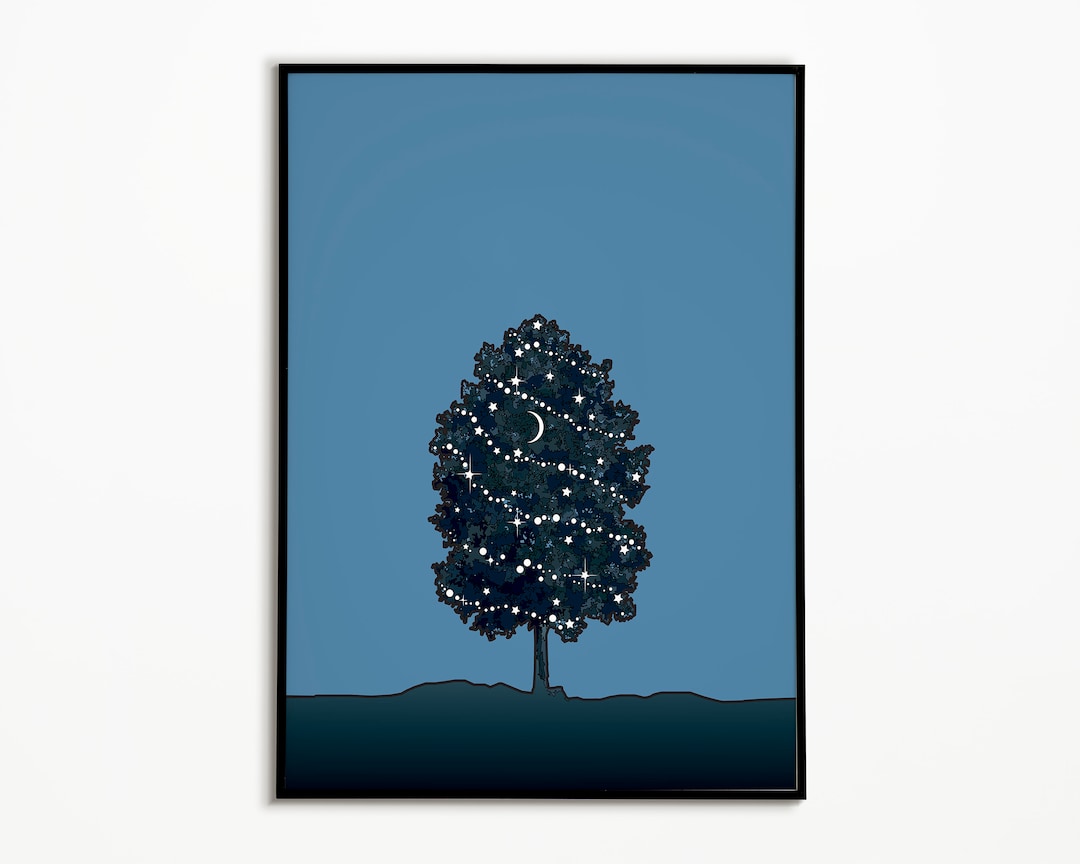 Le 16 September,rene Magritte,printable Art,tree With Cresent Moon ...