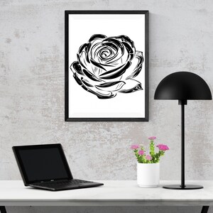 Beautiful Rose Vector Laser Cutting Engraving Vinyl CNC Router Template ...