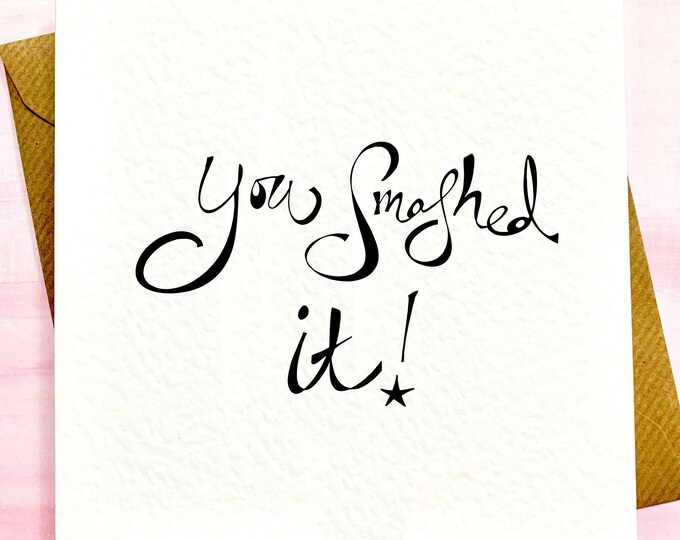You Smashed It Card Well Done Card Achievement Cards - Etsy