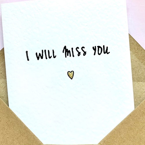 I Will Miss You Card Just Because I Miss You Thinking of - Etsy