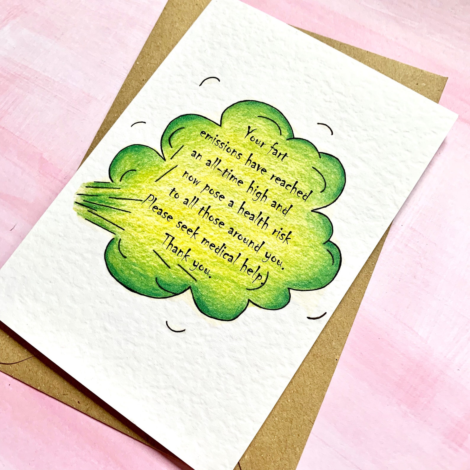 Fart Emissions Card. Funny cards Fart Cards funny Couples | Etsy