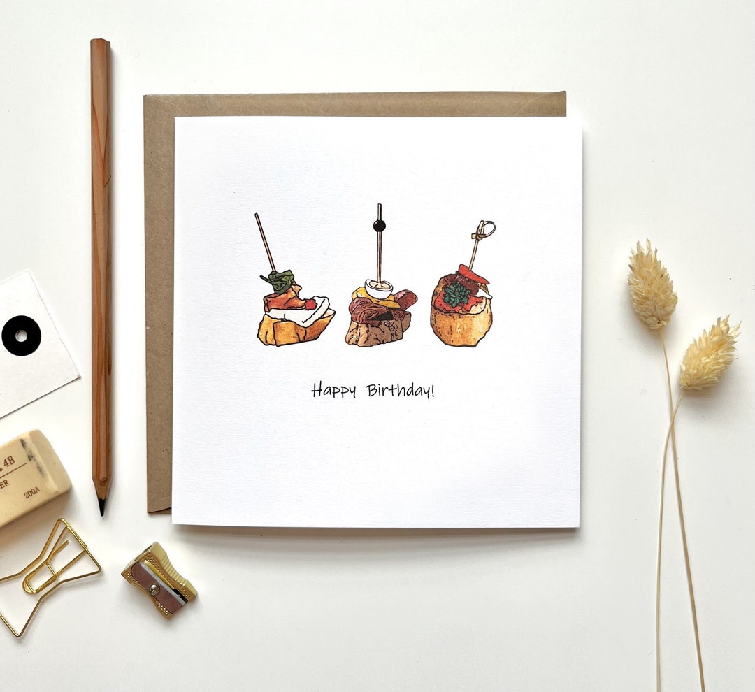Personalised Birthday Tapas Card Tapas Gifts Spanish Tapas Birthday ...