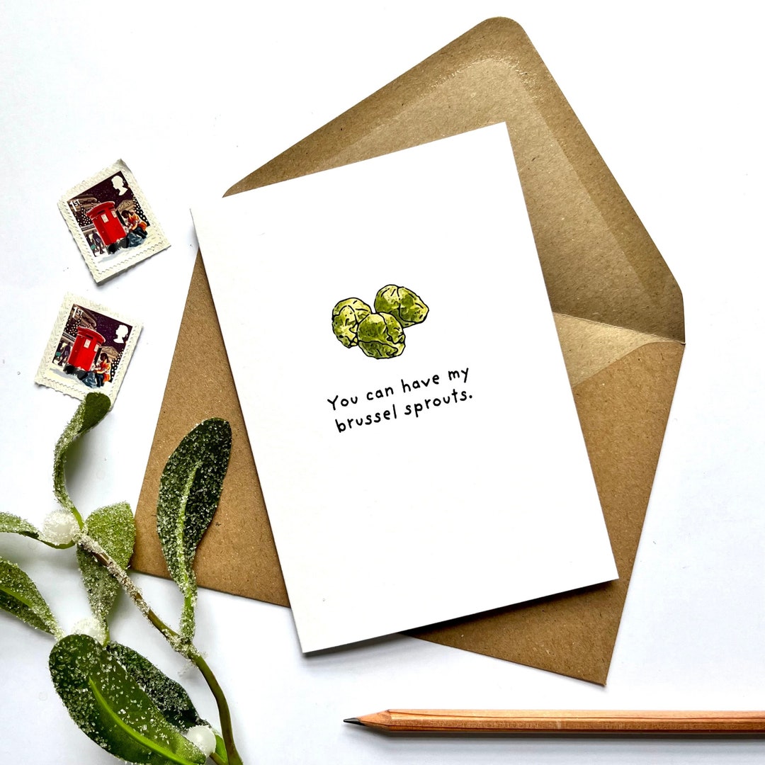 Funny Christmas Card | Brussel Sprouts Humor, Brother Sister - Etsy UK