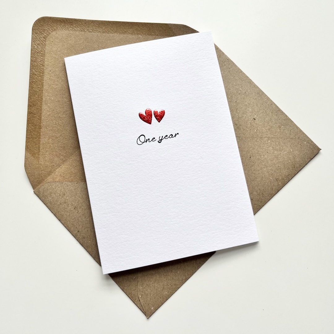 One Year Anniversary Card, 1 Year, for Boyfriend, Girlfriend, Husband ...
